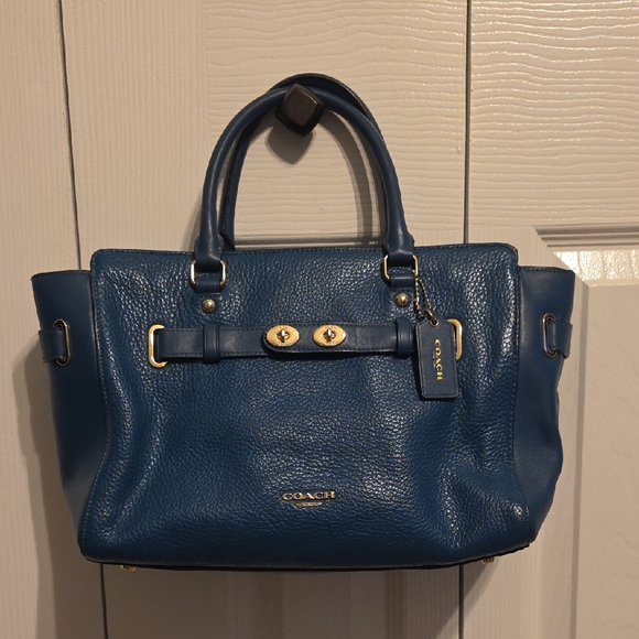 Coach | Bags | Coach Blue Green Leather Satchel | Poshmark